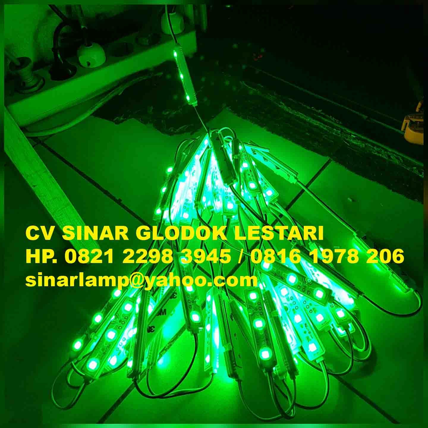 Lampu LED Module 3 mata warna Hijau