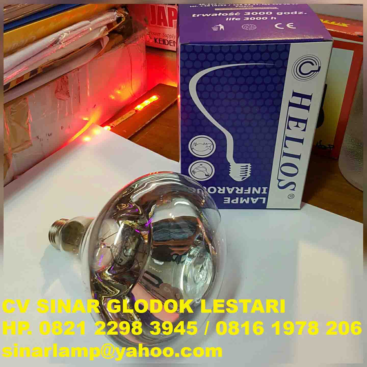 Lampu Pemanas Infrared 250W 230V Helios R-123CL IR1
