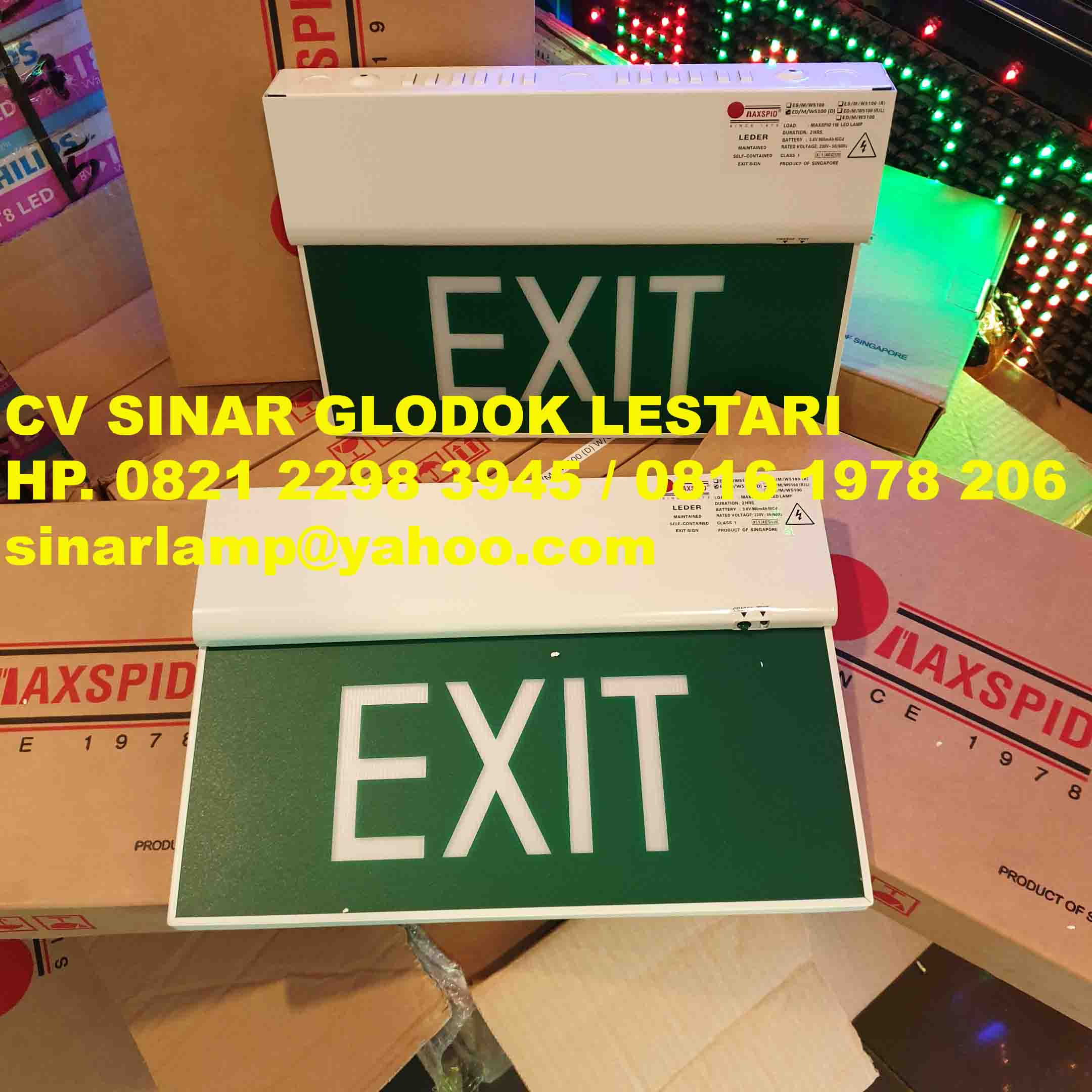 Lampu Emergency Exit Maxpid LEDER