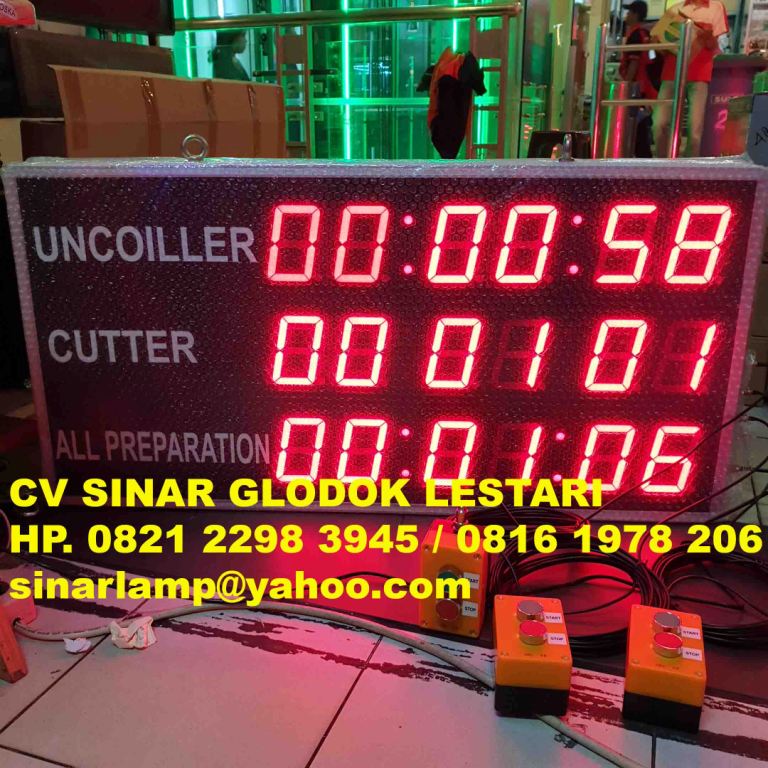 Lampu Display Count Up 6D 4inch 3 Baris