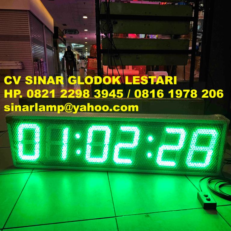 Lampu Display TIMER UP Untuk Lomba 6 Digit 8 Inch Warna Hijau