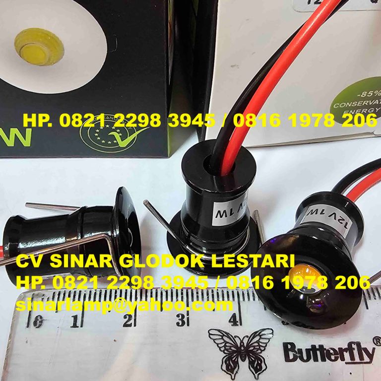 Lampu LED Spot Mini Plafon 12V 1W Black 3000K