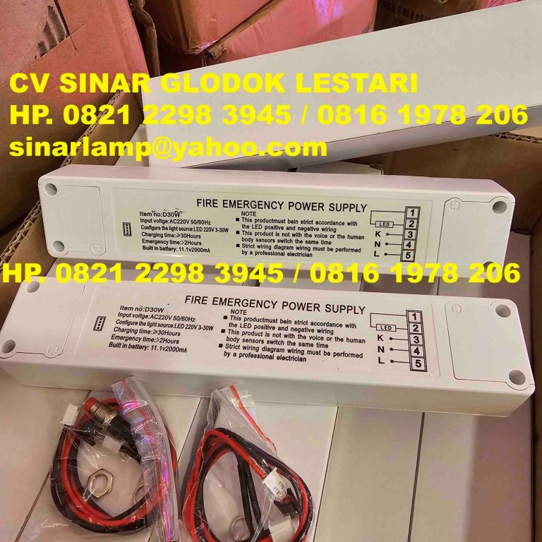 Fire Emergency Power Supply Kit LED D30W Battery 220V