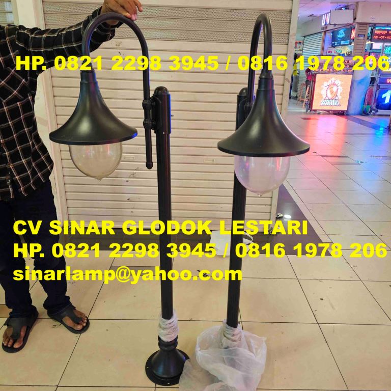 Lampu Taman Pilar H3121 Garden Lamp Lengkung Pancing