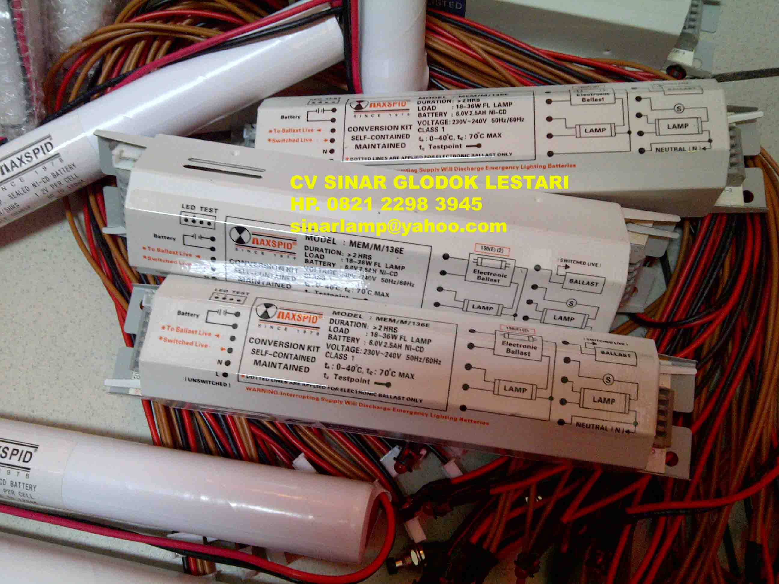 Lampu Emergency EXIT : Emergency Powerpack Kit atau Convertion Kit TL ...