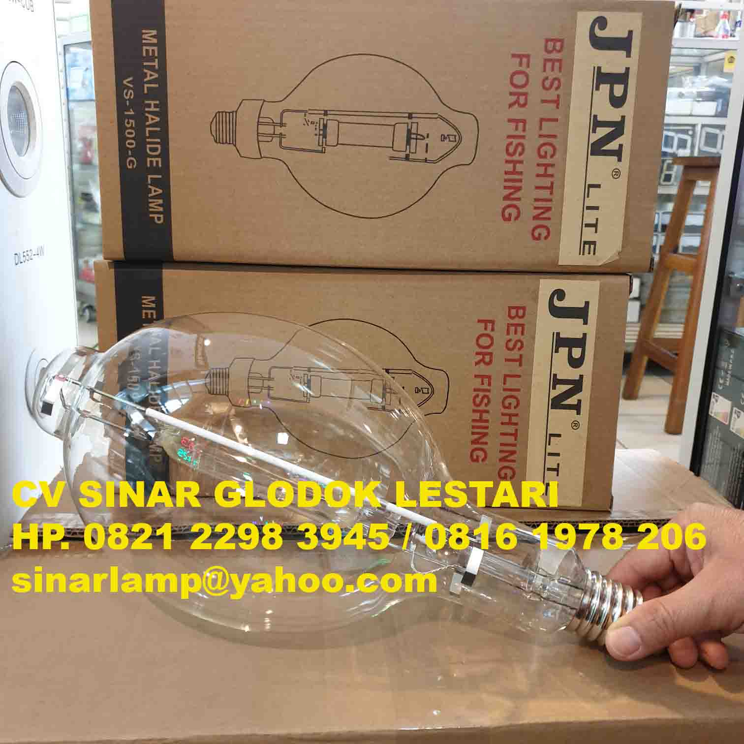 Lampu Nelayan Penangkap Ikan Cumi Udang 1500 Watt Tambak atau Kapal Ikan