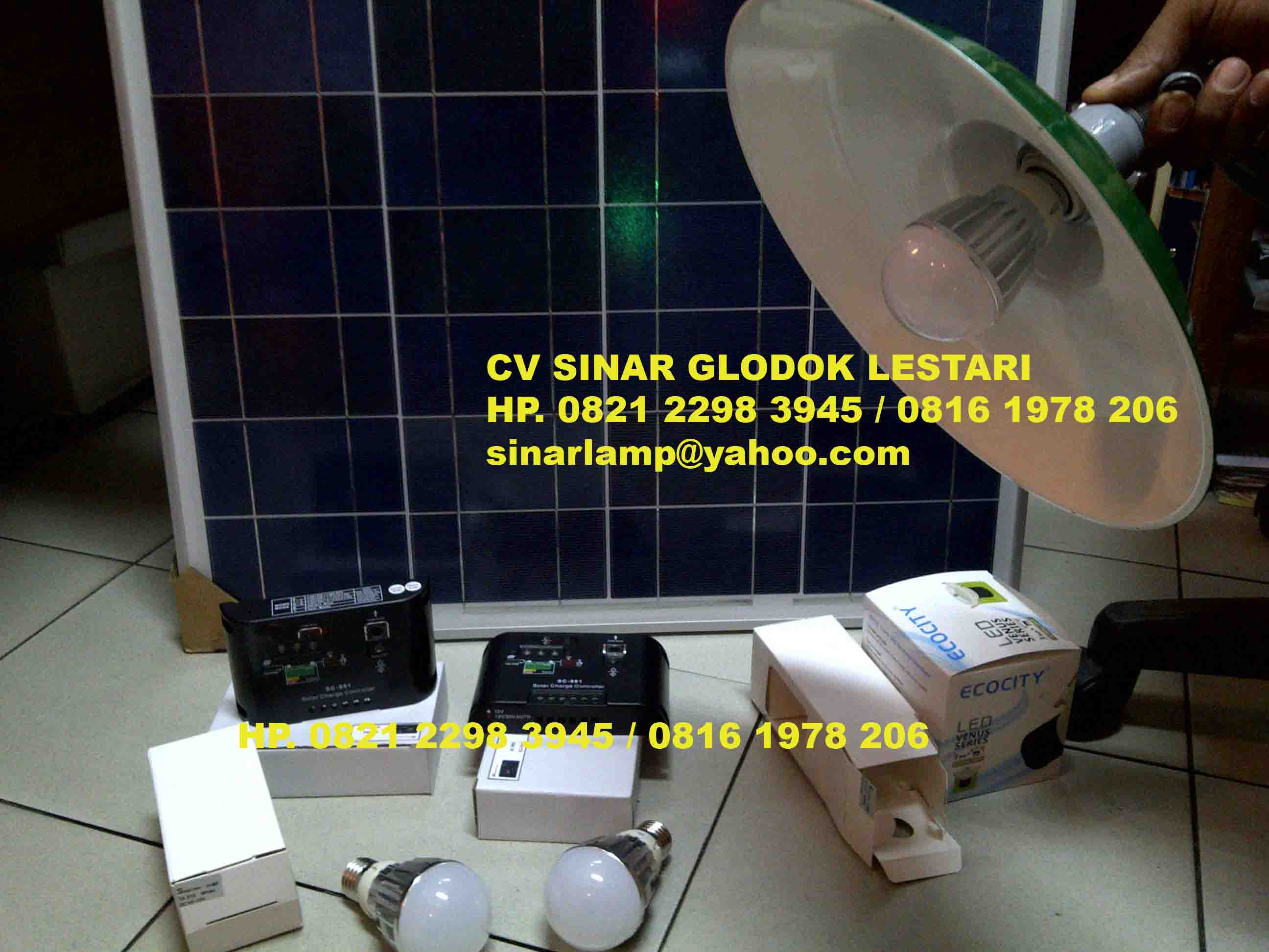 Lampu Solar Cell Tenaga Surya 50WP + LED Bulb 5W